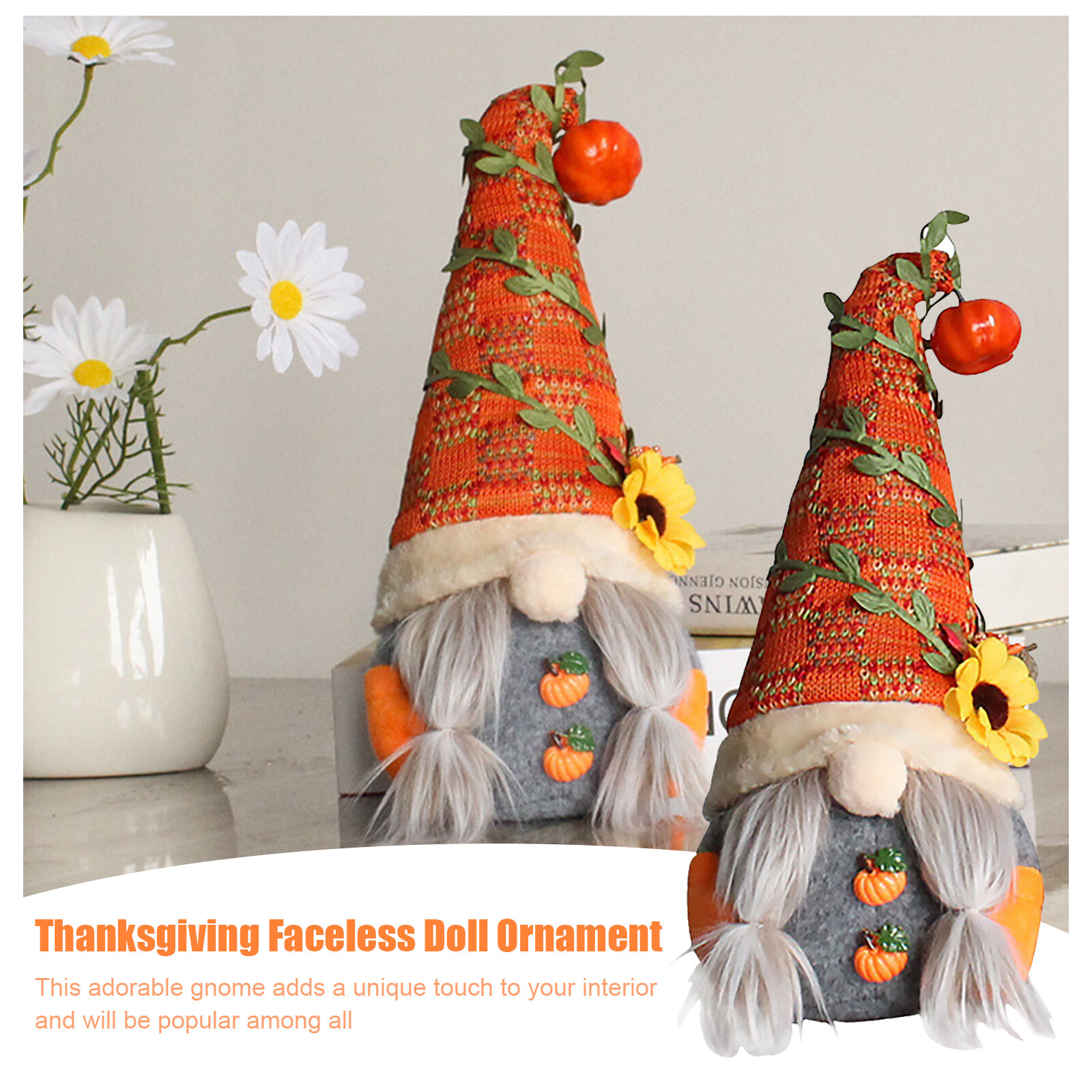 MY# Faceless Gnome Doll - Thanksgiving Decoration Dwarf Figurine ...