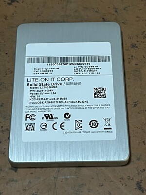 Lite-On 256GB 2.5" SATA SSD Solid State Drive LCS-256M6S 0XFJWX | eBay