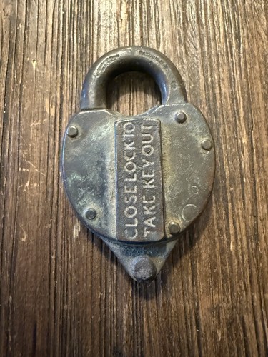 Vtg Brass Railroad Padlock Lock Mobile And Ohio Railroad Antique Lock ...