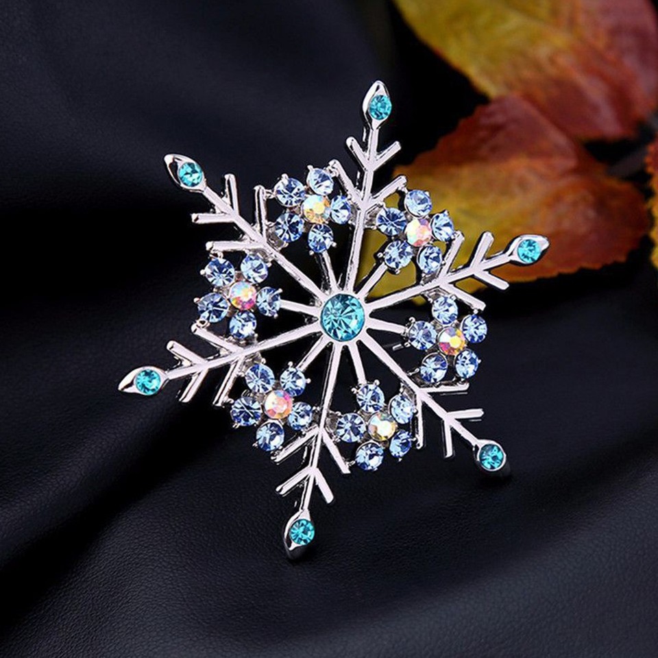Vintage Rhinestone Snowflake Brooch Pin Crystal Brooch Pin for Women ...