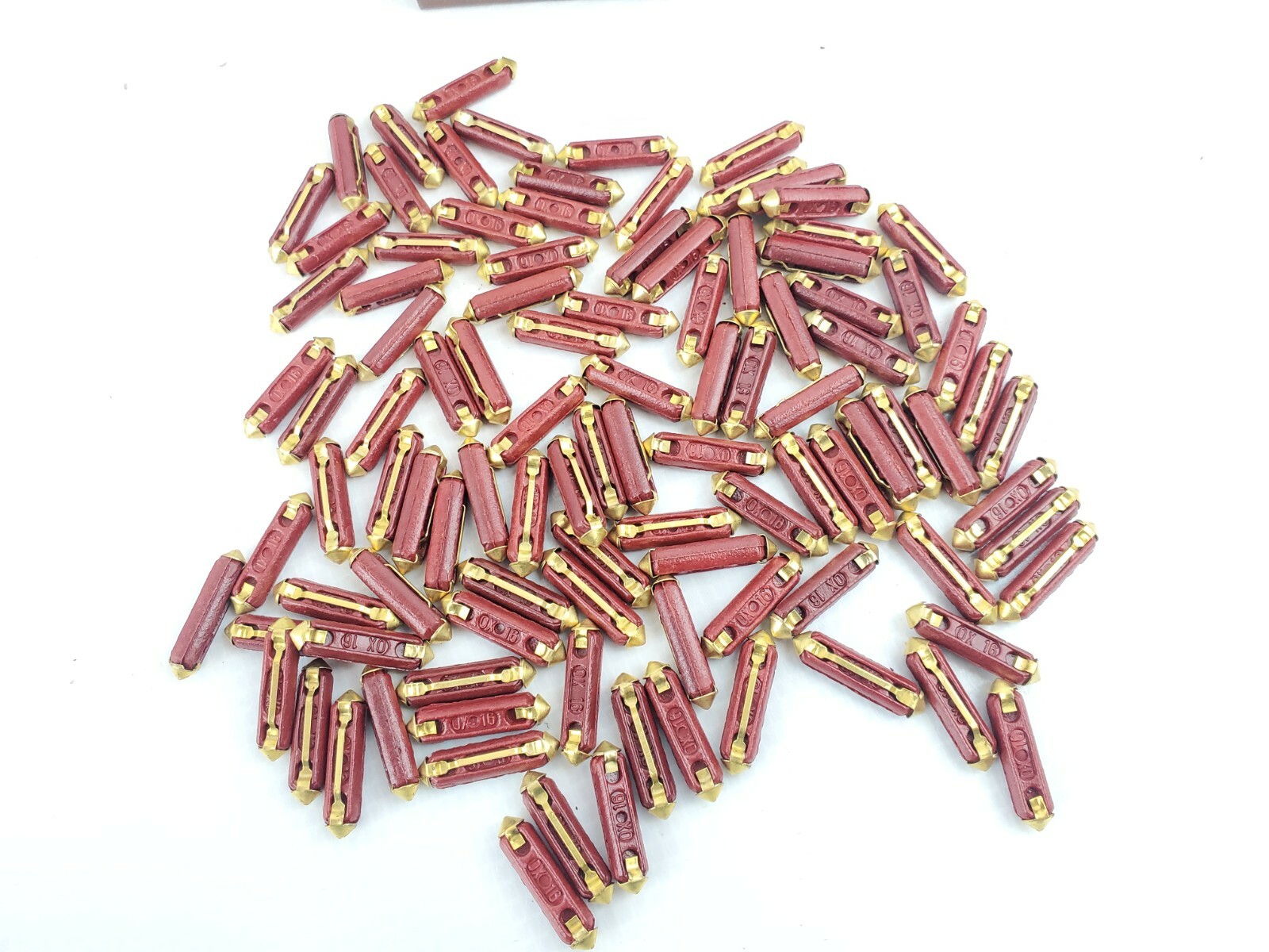 100 Pcs Ceramic 16A Red Torpedo Bullet Style Fuses ATS GBC Brass ...