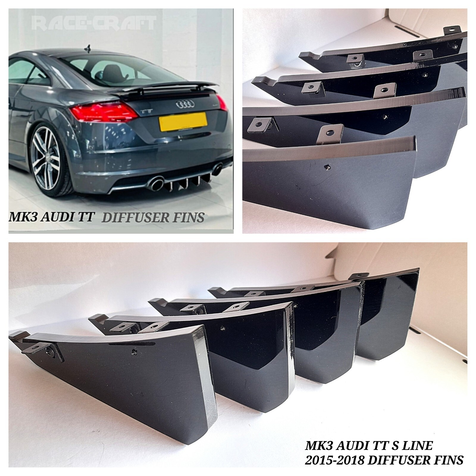 FOR MK3 AUDI TT S LINE DIFFUSER FINS, MK3 AUDI S LINE DIFFUSER FINS ...