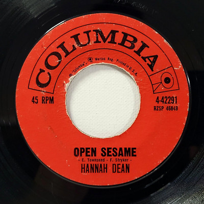 Hannah Dean 45 Open Sesame / Without Your Love on Columbia VG R&B Soul ...
