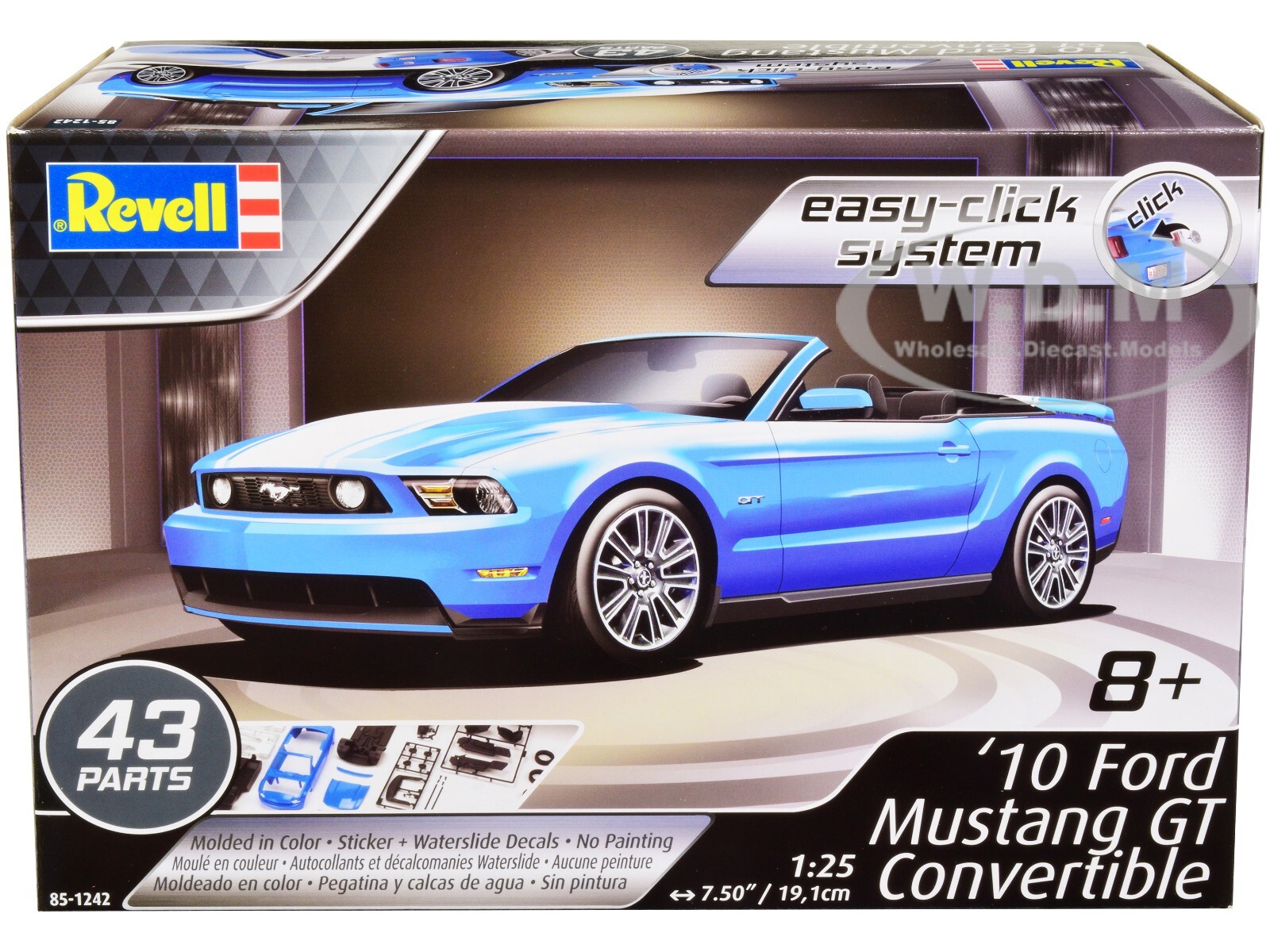 LEVEL 2 EASY-CLICK MODEL KIT 2010 FORD MUSTANG GT BLUE 1/25 BY REVELL ...