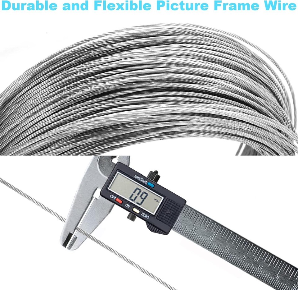 100 Pcs Picture Hanging Wire Kit, 100 Feet Heavy Duty Wire Picture ...