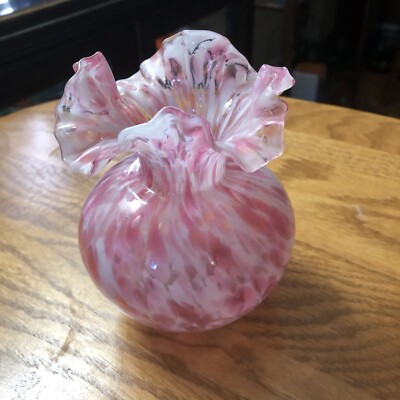 Hand Blown ROSE MIST Style Squat Vase Unknown Maker | eBay UK