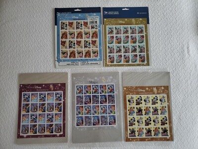 Complete ART OF DISNEY Collectible US Stamp Series, 5 Different Stamp ...