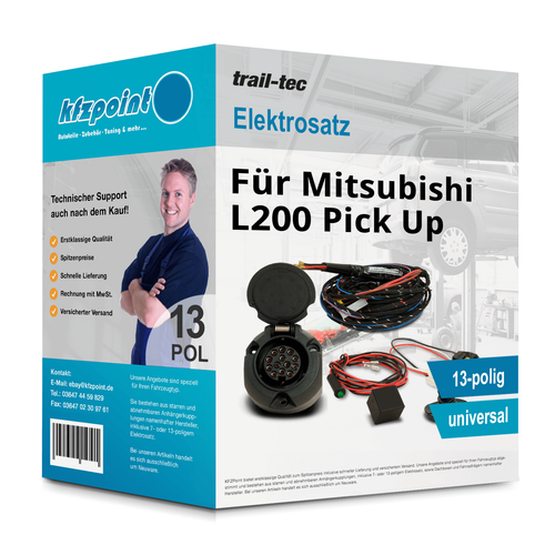 TRAIL-TEC E-Satz 13polig universell passend für Mitsubishi L200 Pick Up ...