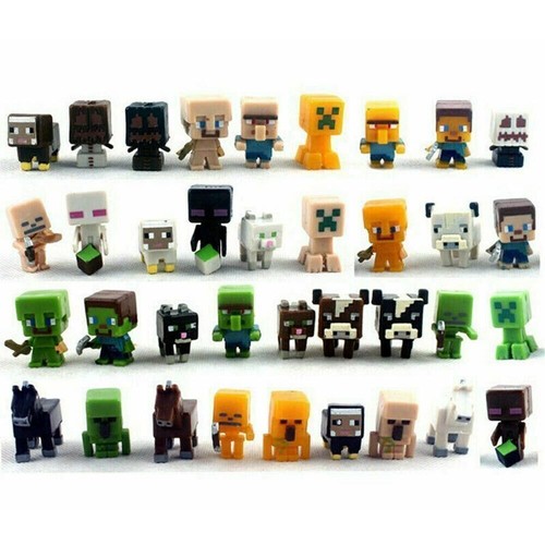 *36Pcs Figurines Game Minecraft Steve Creeper PVC Action Figures Cake ...