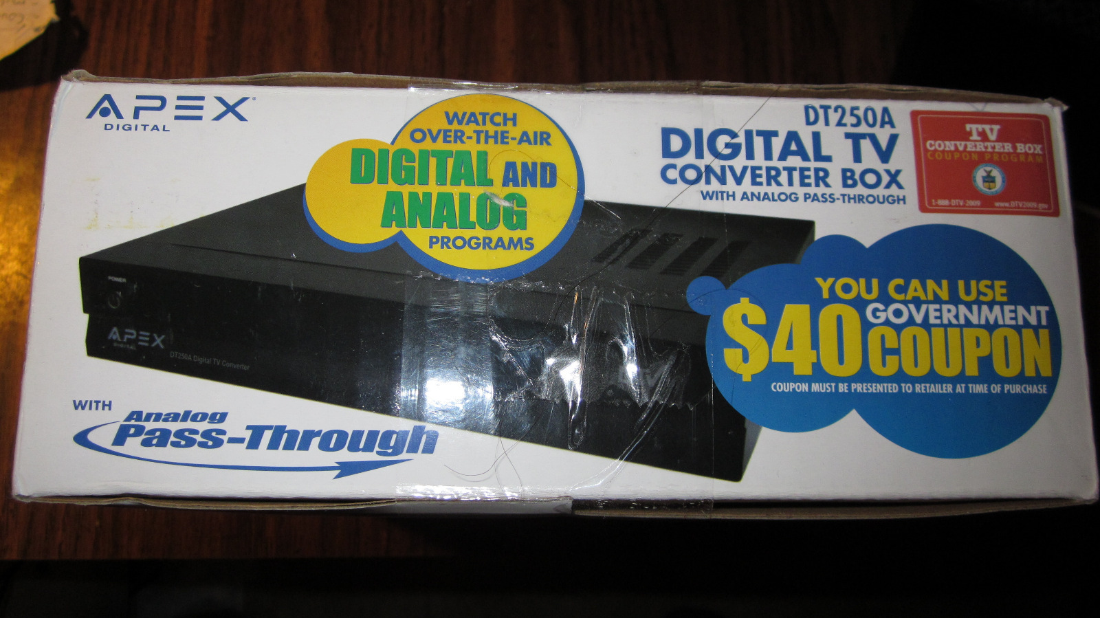 APEX DIGITAL TV CONVERTER BOX REMOTE DT250 NIB FREE SHIP Factory Sealed ...