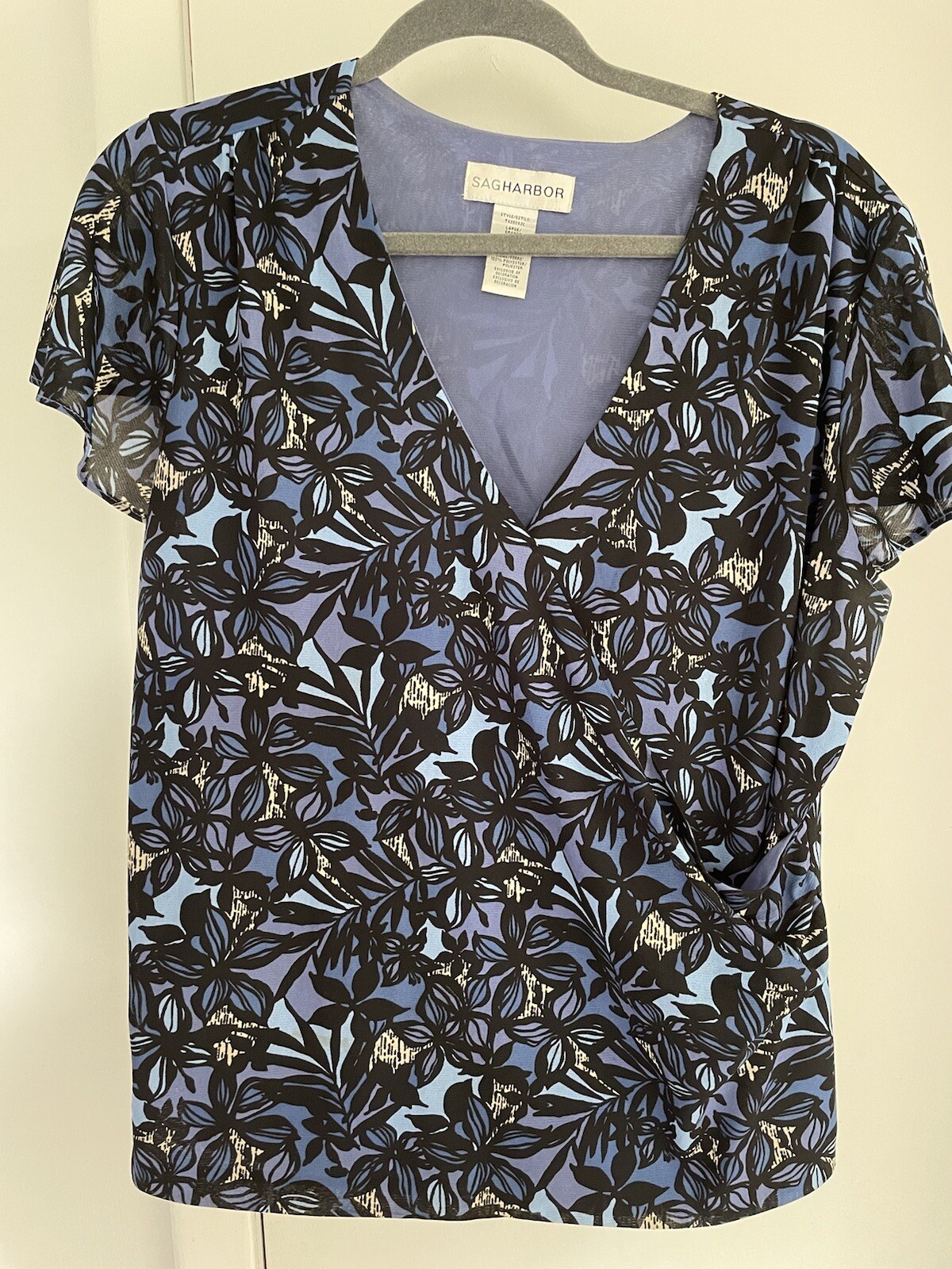 Sag Harbor Woman’s Large Cap Sleeve Blouse | eBay