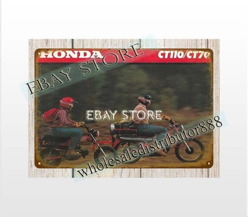 1980 Motorcycle gift for motoring fan Biker Rider CT110 metal tin sign ...