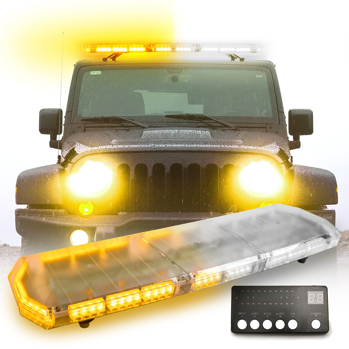 48" 88LED Emergency Strobe Warning Light Bar Response Beacon Tow Truck ...