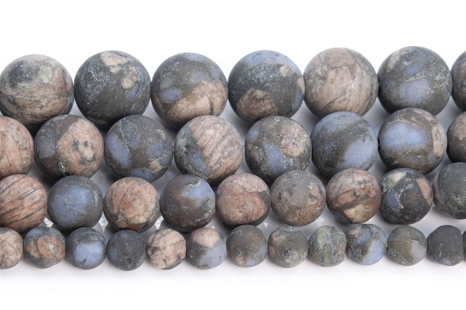 Natural Matte Llanite Blue Quartz Mixture Grade AAA Round Loose Beads 6 ...