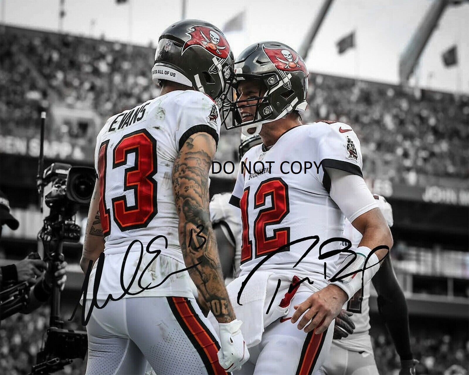 TOM BRADY & MIKE EVANS - TB BUCS Autographed Signed 8x10 Reprint Photo ...