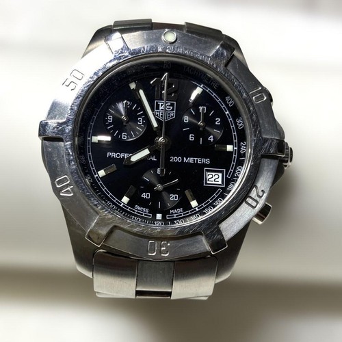 TAG Heuer CN1110 Chronograph schwarzes Zifferblatt Edelstahl aus Japan ...