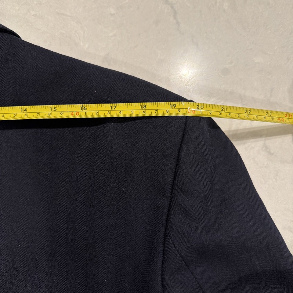 Alexandre London Navy Herringbone Suit Tailored England Peak Lapel 44R ...
