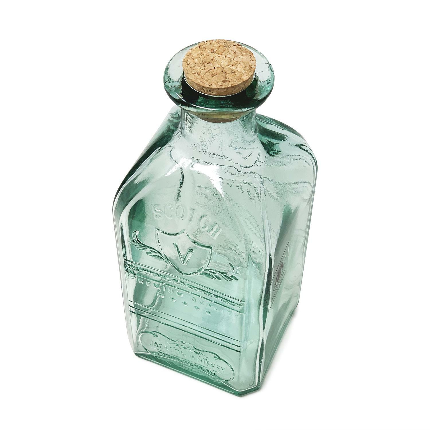Small Antique Glass Bottle w/ Cork Top 100% Recycled Home Kitchen ...