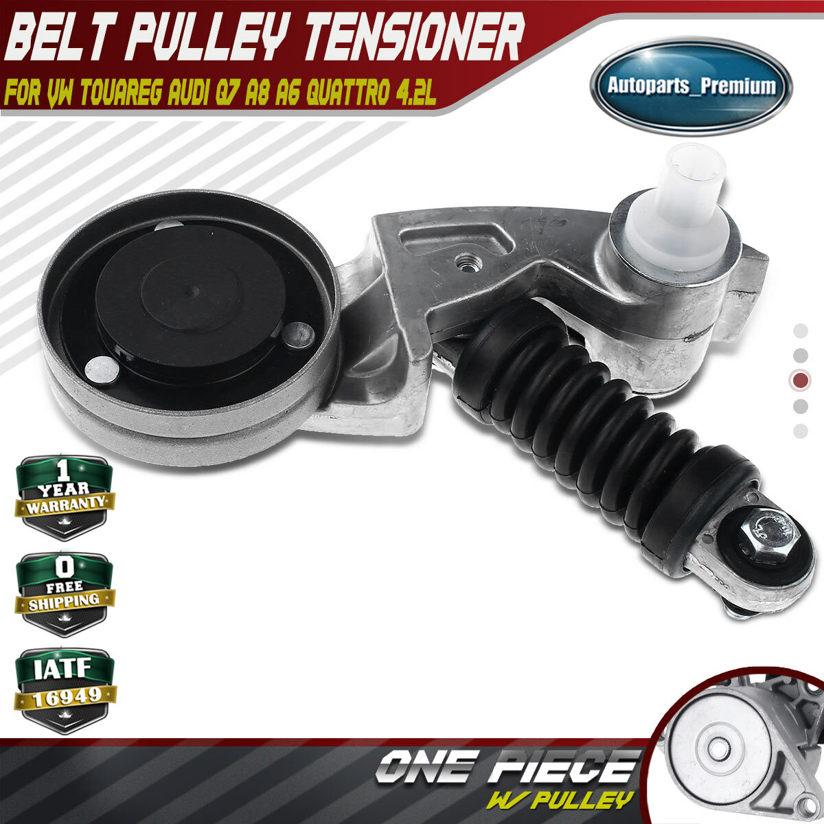 Belt Tensioner w/ Pulley for VW Touareg Audi Q7 A8 A6 Quattro 4.2L ...