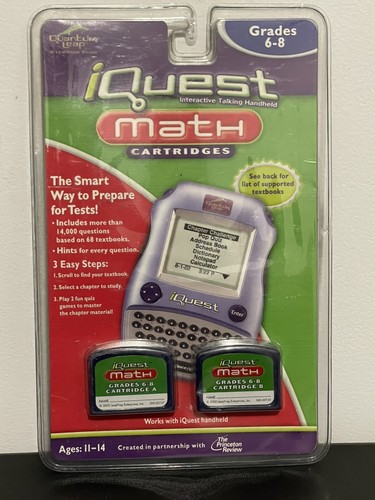 NEW 2002 Quantum Leap Leapfrog iQuest Math Cartridges for Grades 6-8 ...