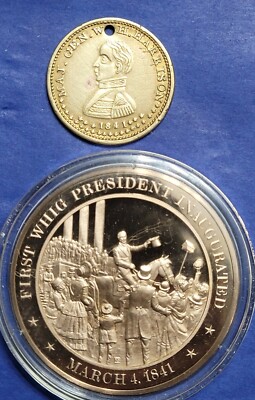 President John Tyler 1841 Inaugural Campaign Token William Harrison ...
