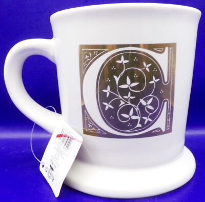 American Atelier GOLD Monogram Initial Letter "C" Coffee Mug 14 Oz NEW ...
