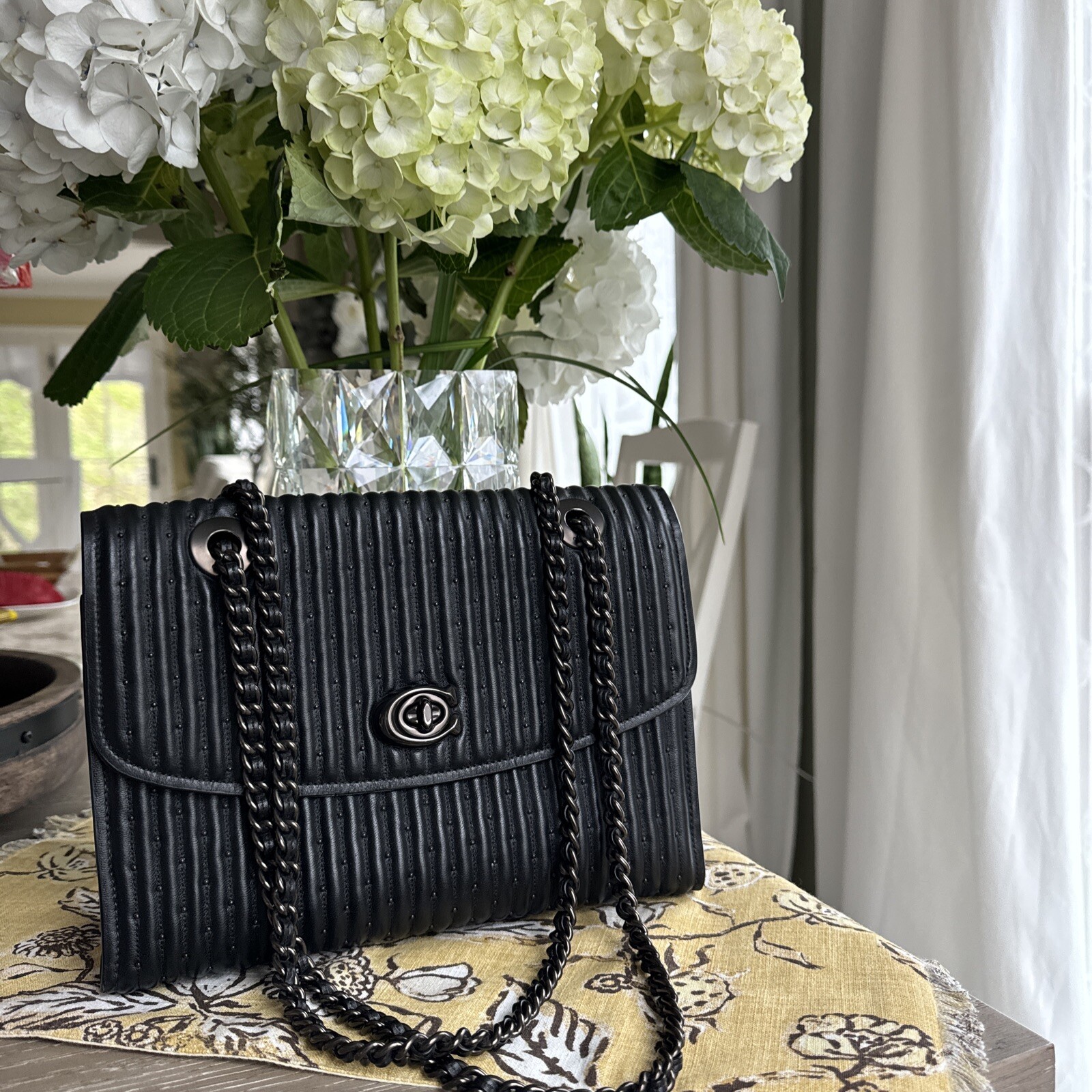 Coach Parker Quilted Shoulder bag Rivets Gunmetal Cha… - Gem