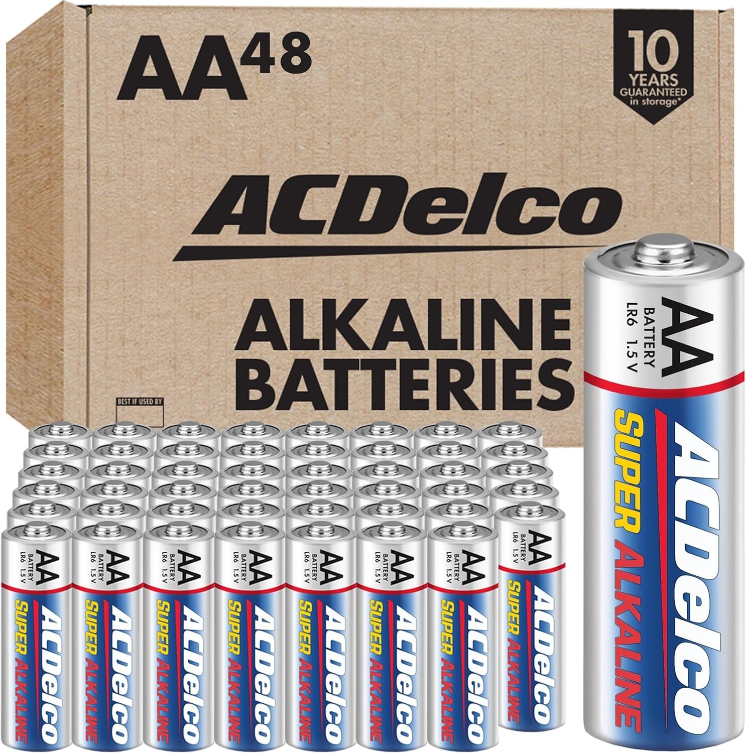 ACDelco AA Batteries Pack 10/20/48/60/100 1.5V Alkaline Battery Set or ...