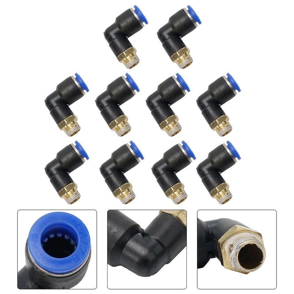 10pcs Connector Pneumtic Fitting Air Quick Connectors Hose Pipe ...