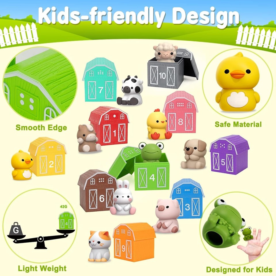 Learning Toys for 1,2,3 Year Old Toddlers, 20Pcs Farm Animals Toys ...