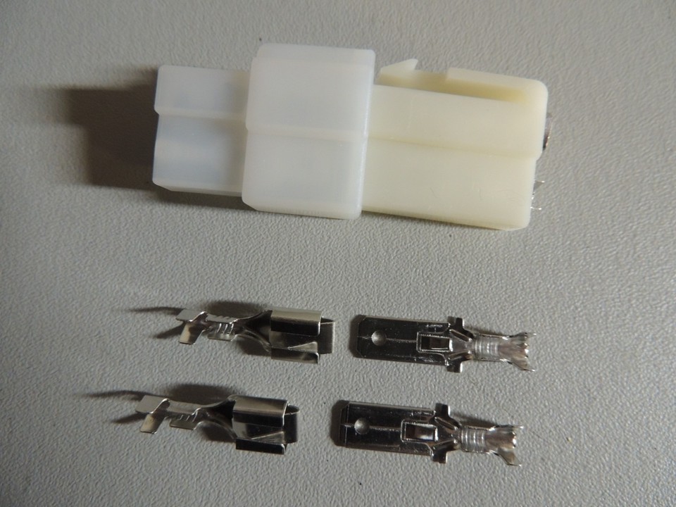 5 Sets 2 Pins Male Female Power Connectors ~ 6.3mm Spade type Molex ...
