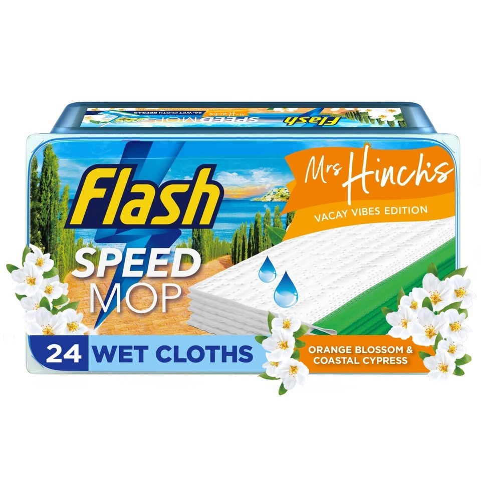 24 Pack Flash Speed Mop Hygiene Mop Refill Wet Cloths Refills Lemon ...