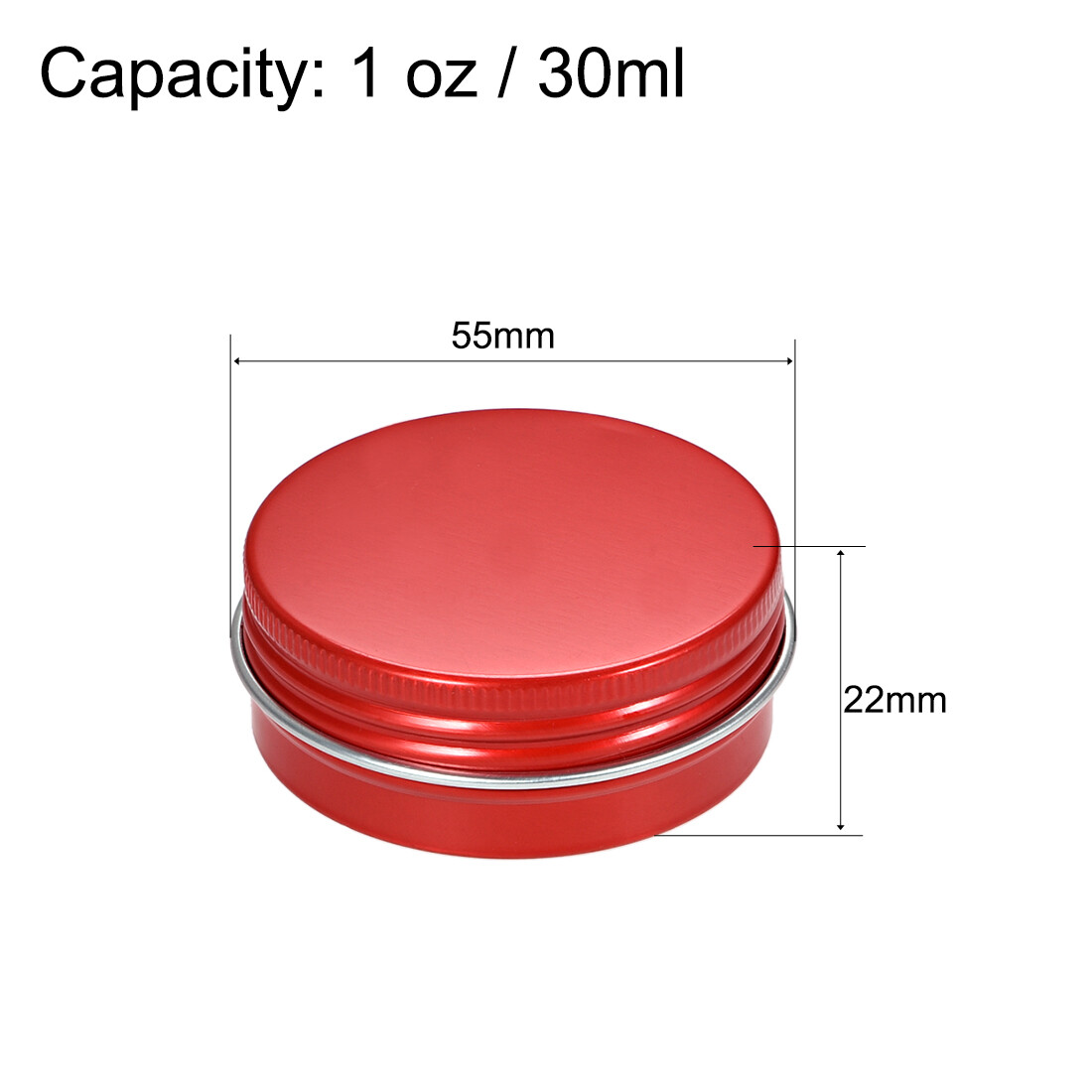 1 oz Round Aluminum Cans Tin Can Screw Top Metal Lid Containers Red ...