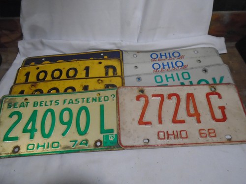 Lot of 8 OHIO License Plate Plates Years From 1968 - 1993 | eBay