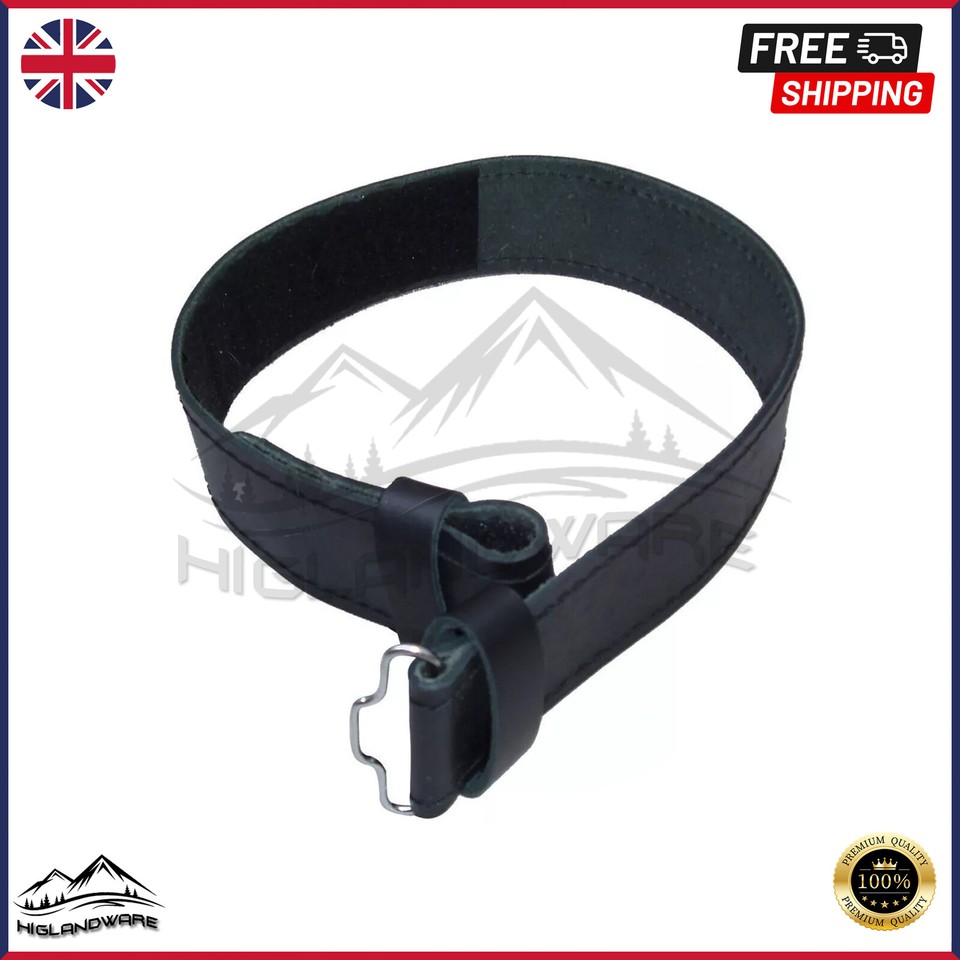 Black Leather Kilt Belt – Scottish Masonic & Thistle, No Buckle | eBay UK