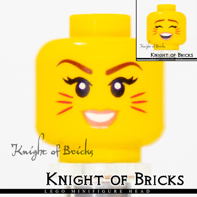 LEGO Minifigure Head YELLOW Female Girl Dual Sided Smiling / Singing ...
