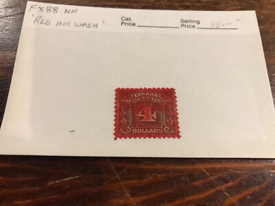FX88 Mint NH $4 Excise Revenue With 'Red Ink Wash' Over Entire Stamp ...