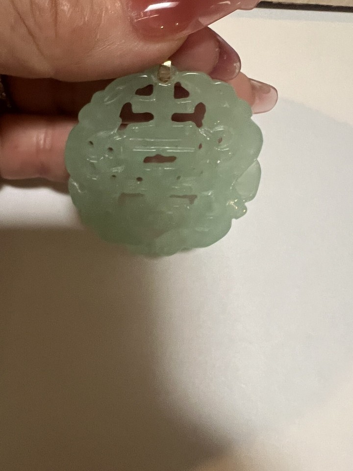 14K Carved Jade Medallion Pendant 19 gr | eBay