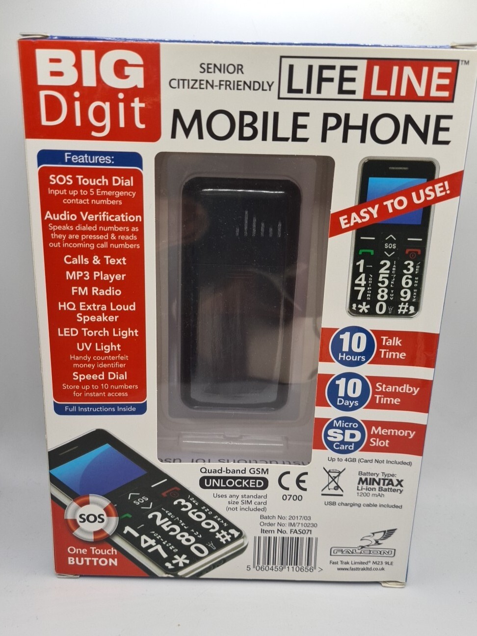 New Boxed Big Digit Mobile Phone Easy To Use Emergency SOS Button ...