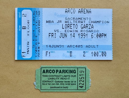 Boxing Ticket Edwin Rosario vs Loreto Garza • June 1991 | eBay