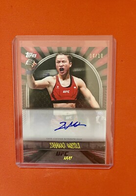 TOPPS MMA UFC NYC Trading Card Zhang Weili Autograph Red Parallel 04/10 ...