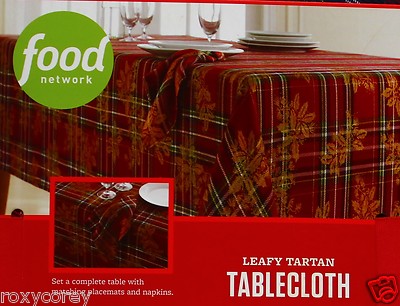 Christmas Food Network Red Green Leafy Tartan Plaid 60x84 Oblong ...