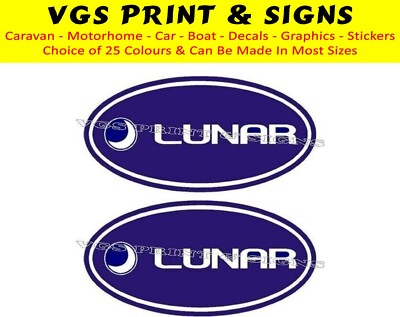 LUNAR CARAVAN MOTORHOME OVAL STICKERS DECAL CHOICE OF COLOURS #001 ...