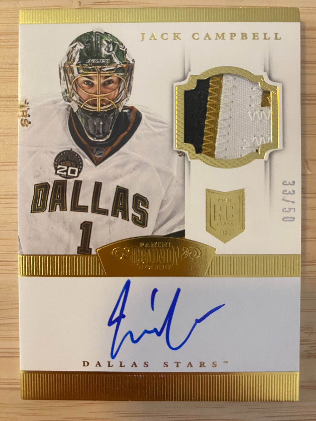 2013-14 Panini Dominion - Rookie Patch Autograph Jack Campbell #150 ...