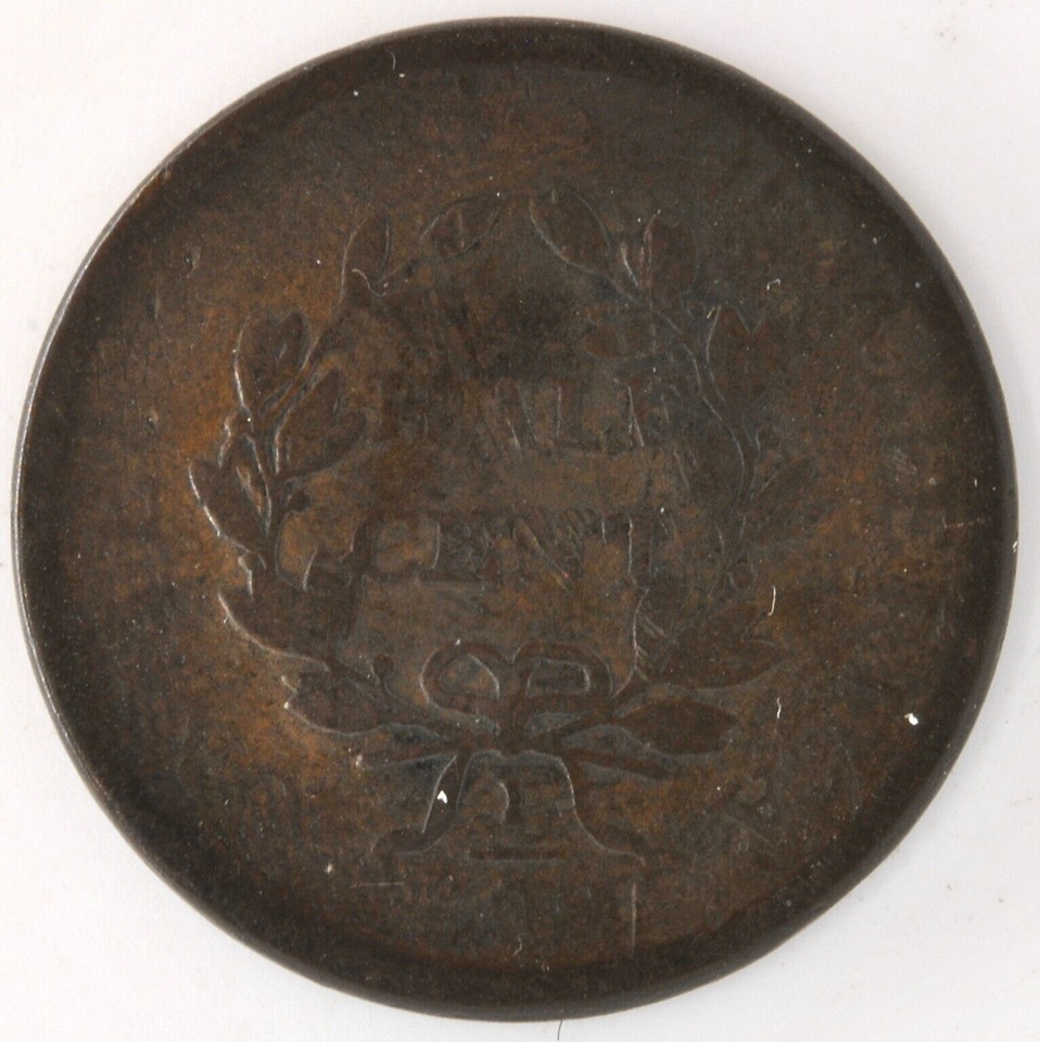 1807 Draped Bust Half Penny US Copper Coin Philadelphia Mint United ...
