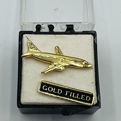 Vtg Boeing 747 Gold Filled Tie Tack Lapel Pin - NOS | eBay