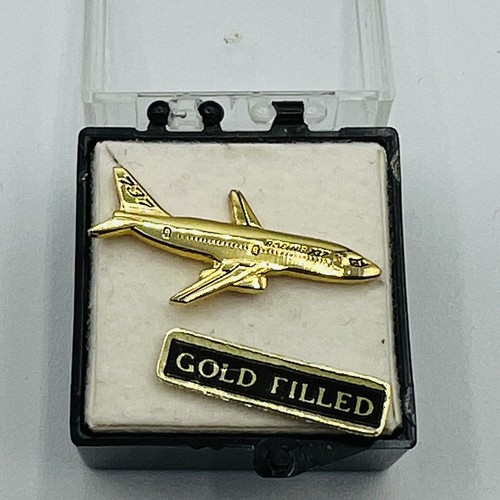 Vtg Boeing 747 Gold Filled Tie Tack Lapel Pin - NOS | eBay