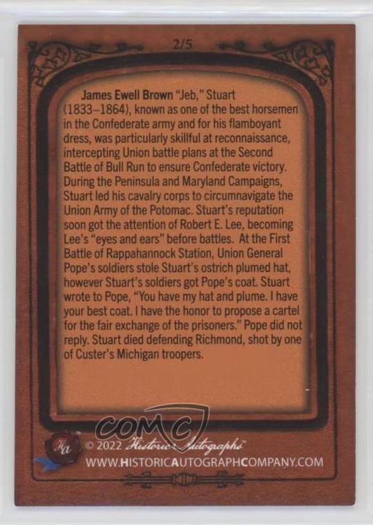 2022 Historic Auto Civil War Counterparts Rainbow Foil 2/5 Jeb Stuart ...
