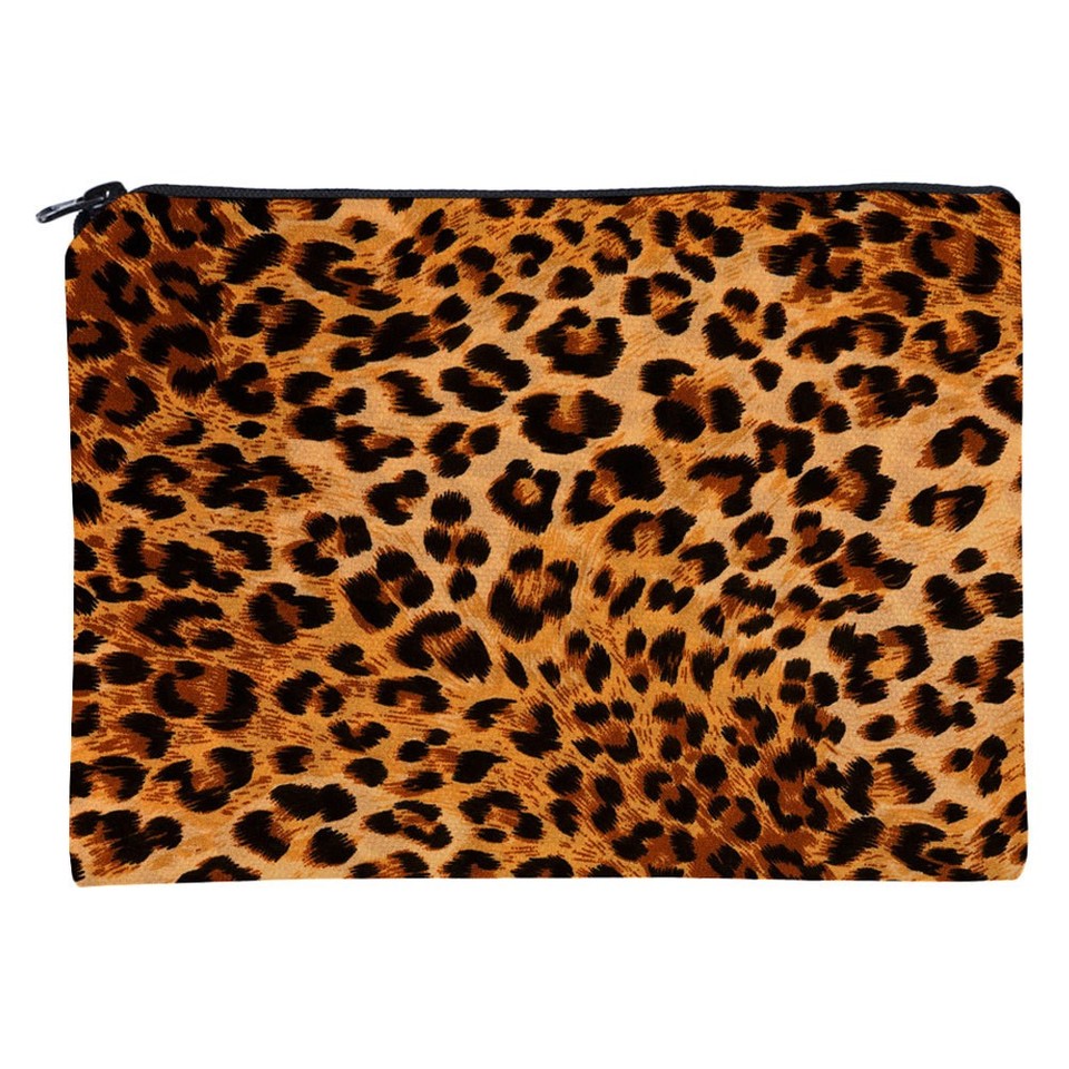 Aesthetic Make up Bag Girls Toiletry Leopard Storage Pouch Makeup ...