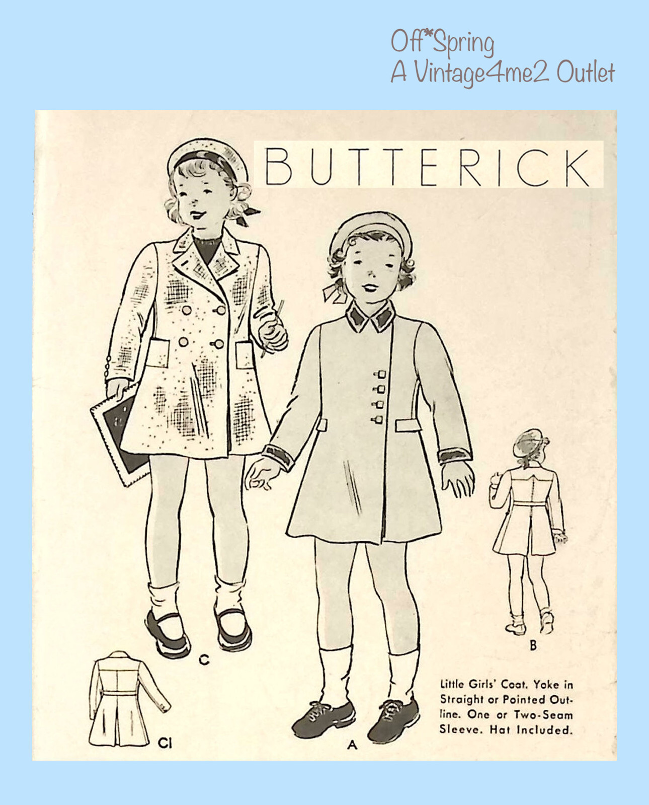 1930s Vintage Butterick Sewing Pattern 7173 Toddler Asymmetric Cozy ...